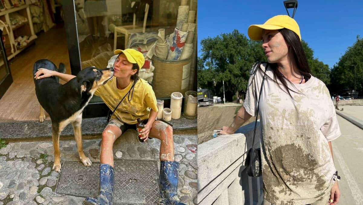 La finalista di Pechino Express tra gli "angeli del fango" di Faenza